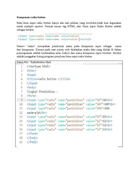 Komponen Radio Button Pdf