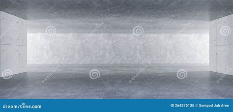 Modern Concrete Room Space Floor Wall And Ceiling Are Concrete Structures Empty Rooms With