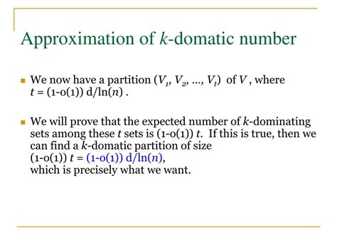 Ppt The Algorithmic Complexity Of K Domatic Partition Of Graphs