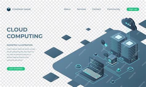 Premium Vector Cloud Computing Isometric Landing Page Cloud Storage