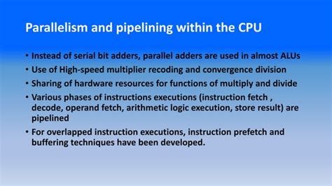 Parallel Processing And Pipelining In Computer Architectureprofsumalathapptx Operating