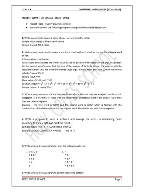 Computer Project Class 10 Pdf Matrix Mathematics Numbers