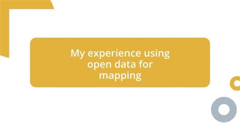 My Experience Using Open Data For Mapping • Uk