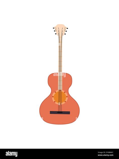 A Classical Guitar With Nylon Strings Spanish Guitar Musical Instrument In Flat Style Isolate