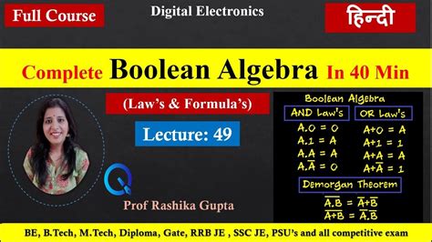 49 boolean algebra full explanation law s and formulas with proof