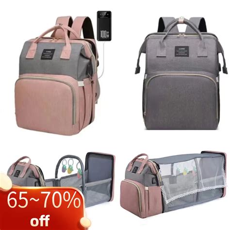 엄마 아기 기저귀 가방 배낭 변경 패드 그늘 모기장 Usb 충전 유모차 걸이식 포켓 무료 장난감