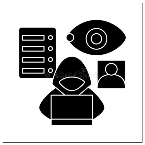 Hacker Icon Website Attack With Credential Reuse Line Vector