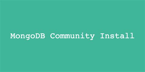 Mongodb Community Version 설치하기mac