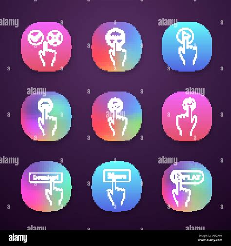 App Buttons Icons Set Click Accept And Decline Start Play Turn On