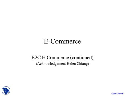 E Commerce Information E Commerce Lecture Slides Slides