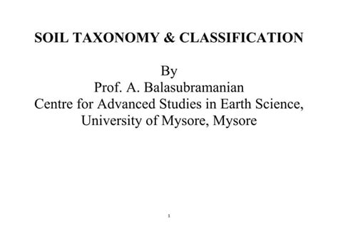 Soil Taxonomy And Classification Pdf