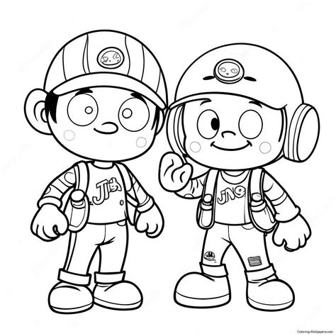 Adventurous Mikey And Jj Coloring Page