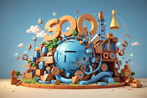 Premium Ai Image Seo Optimization 3d Render Cartoon Illustration