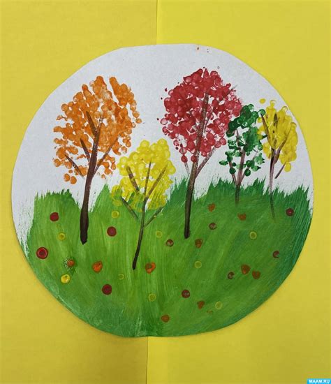 Детский мастер класс по рисованию ватными палочками и зубной щёткой для детей 6 7 лет «Осенняя