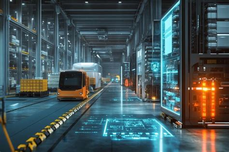 Futuristic Aipowered Logistics Center Demonstrating Automation In Supply Chain Management