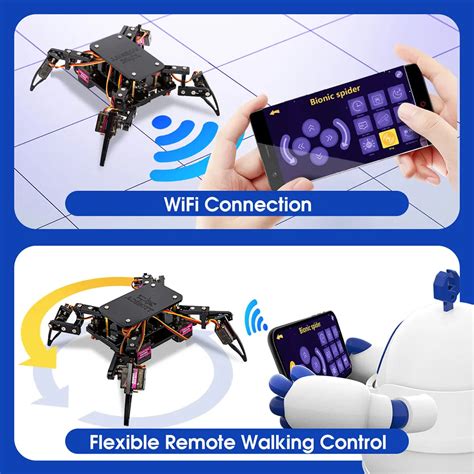 Acebott Quadruped Bionic Spider Robot Kit Esp8266 With Arduino Ide And