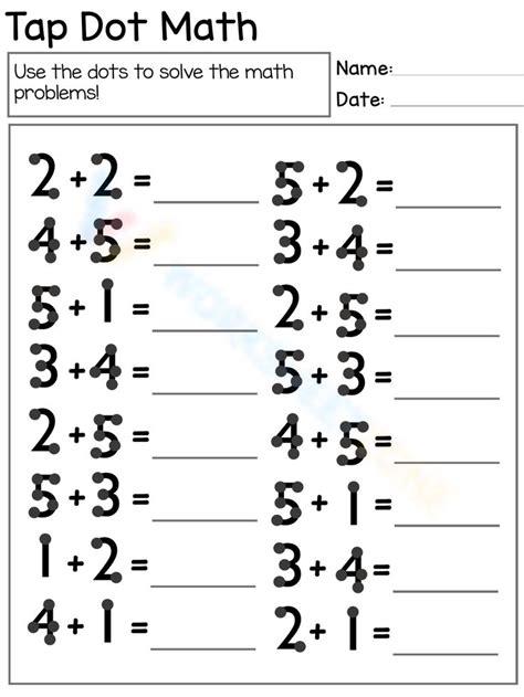 Touch Dot Math Worksheet