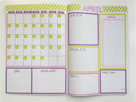 Printable Monthly Calendar And Journal Pages Printable Bullett Journal