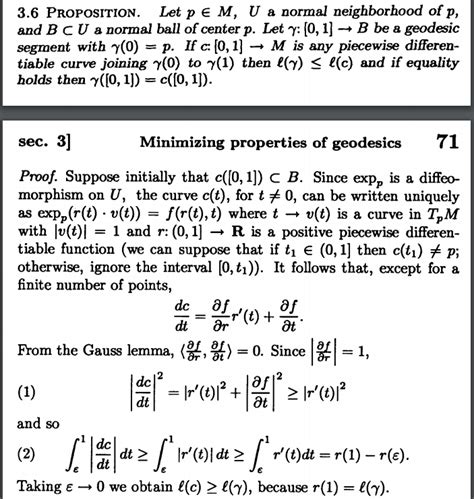 Geometry Minimizing Properties Of Geodesics Problem In Do Carmos