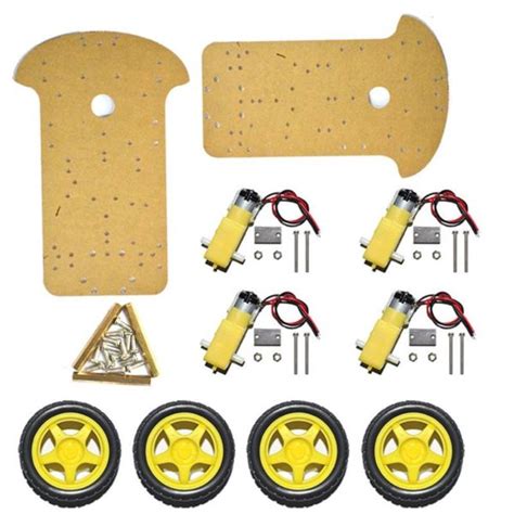 Kit Chassi Duplo wd Rodas Robótica Carro Robô Arduino e Eletrônica