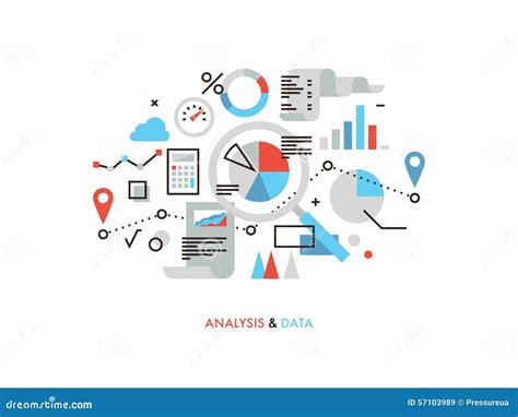 Data Analysis Flat Line Illustration Stock Vector Image 57103989