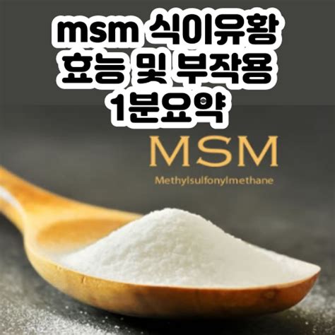 Msm 식이유황 효능 4가지 부작용 1분요약 Hohos블로그