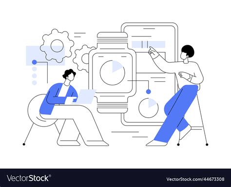 Wearable Mobile App Development Abstract Concept Vector Image