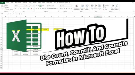 How To Use Count Countif And Countifs Formulas In Microsoft Excel