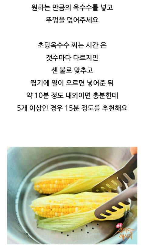 요리 잘하고 싶은 요린이 초당옥수수 맛있게 먹는팁 Daum 카페