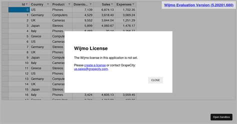 Wijmo React Codesandbox