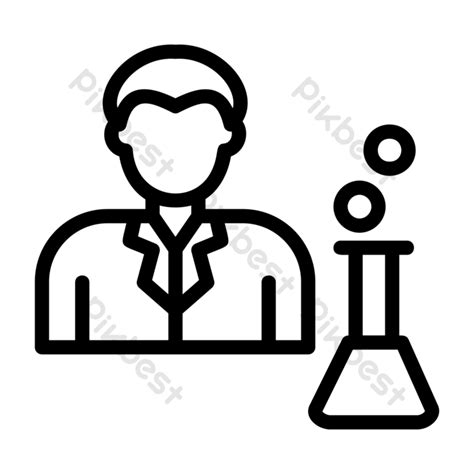 기술자 실험실 라인 아이콘 벡터 일러스트 Png Ai 무료 다운로드 Pikbest