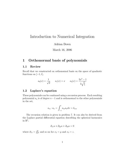 numerical integration lecture notes mathematics docsity