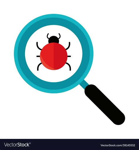 Bug In Magnifier Royalty Free Vector Image Vectorstock