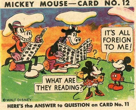 Walt Disney Mickey Mouse Card No 12 O Pee Chee Canada 1935 Excellent