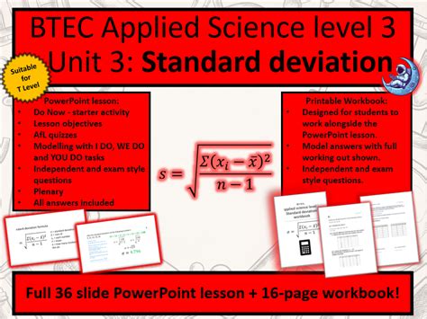 Btec Applied Science Unit 3 Statistics Full Lessons Workbooks Teaching Resources