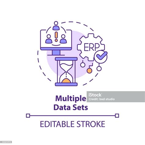 2d Multiple Data Sets Line Icon Concept Stock Illustration Download