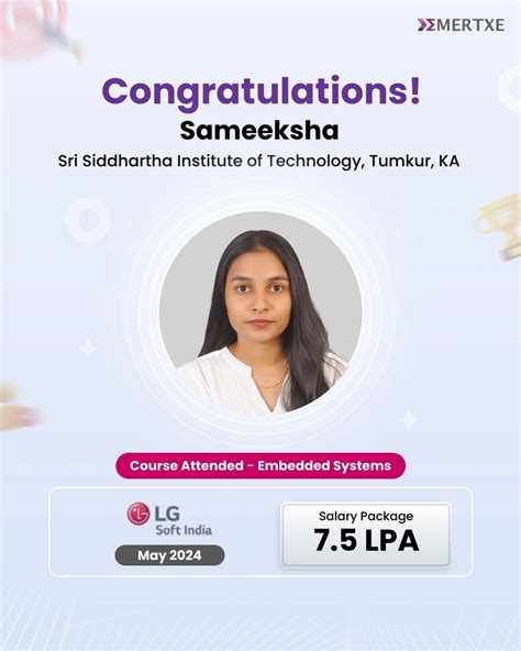 Shruti Patil On Linkedin Congratulations Sameeksha On Securing Your Placement Through Emertxe 🎉…