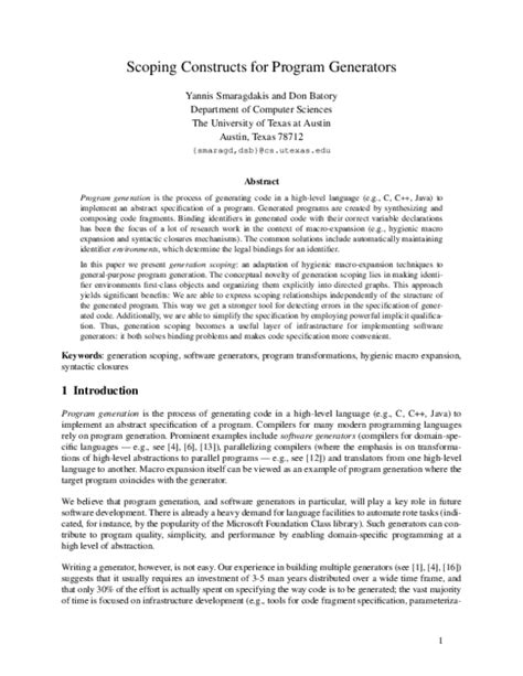 pdf scoping constructs for program generators