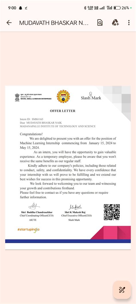 Sidharth Bhaskar Mudavath Naik Posted On Linkedin