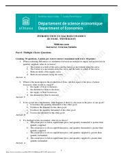 Midterm ECO1102 Answer Key Pdf INTRODUCTION TO MACROECONOMICS ECO1102 WINTER 2015 Midterm Exam