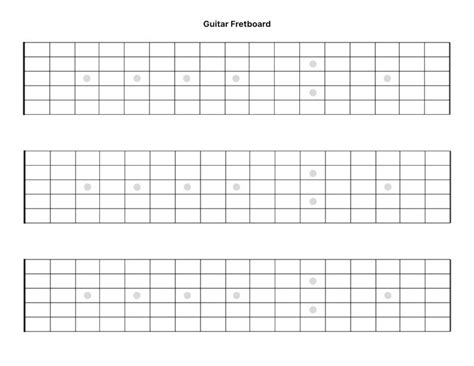 Guitar Fretboard Template Blank Printable Etsy Uk