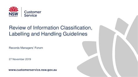 Pdf Review Of Information Classification Labelling And · Nsw Cyber Security Policy 3 3 3