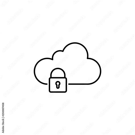 Cloud Data Lock Outline Icon Signs And Symbols Can Be Used For Web Logo Mobile App Ui Ux