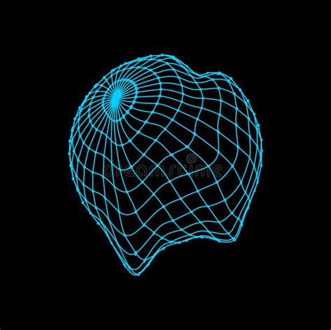 Vector Digital Wireframe Futuristic Sphere Shape Stock Illustration