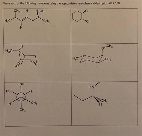 Solved Name Each Of The Following Molecules Using The