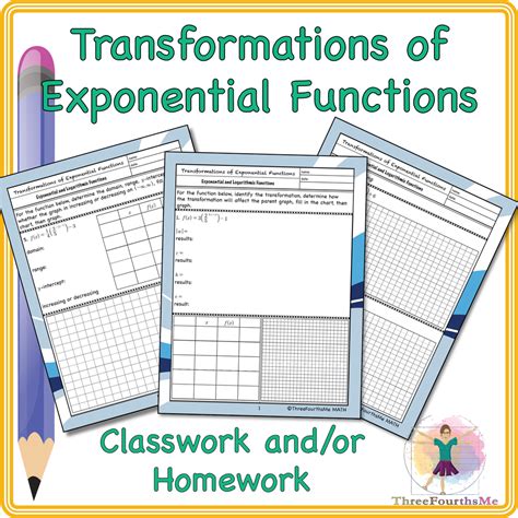 Transformations Of Exponential Functions Classwork Homework Amped