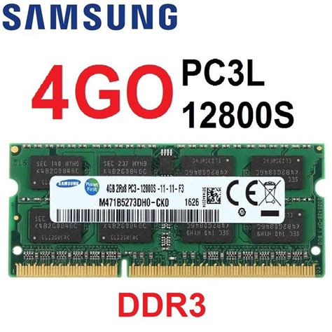 Samsung Ram Pc Portable 4 Go Ddr3 Pc3l 12800s Pour Pc Portable à Prix