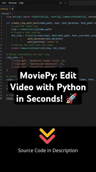 Moviepy Edit Video With Python In Seconds 🚀 Pythonprogramming Python Coding Videoediting