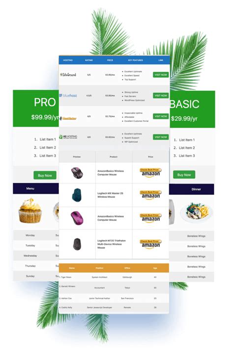 Wp Table Builder The Drag And Drop Wordpress Table Plugin