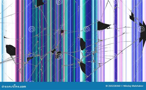 Broken Tv Lcd Monitor Background Illustration Of Cracks And